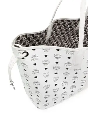 Mcm Large Liz Reversible Tote Bag - White