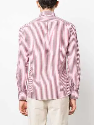 Brunello Cucinelli Striped Long-sleeved Cotton Shirt