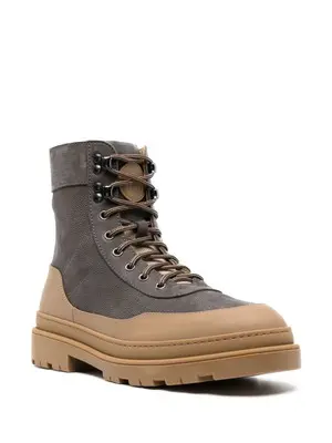 Brunello Cucinelli Lace-up Leather Boots