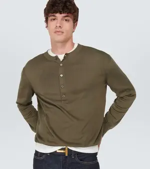 TOM FORD Silk Henley Shirt - Green