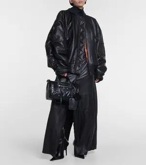 Balenciaga Oversized Leather Bomber Jacket