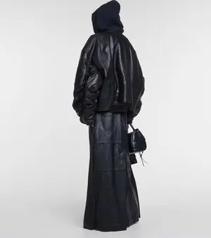 Balenciaga Oversized Leather Bomber Jacket