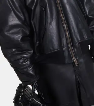 Balenciaga Oversized Leather Bomber Jacket