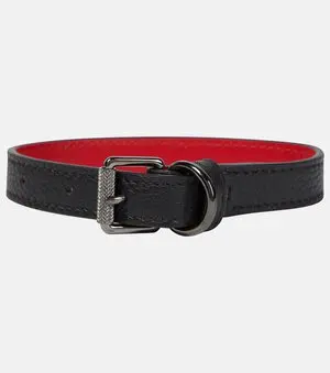 CHRISTIAN LOUBOUTIN Loubicollar Leather Dog Collar - Black