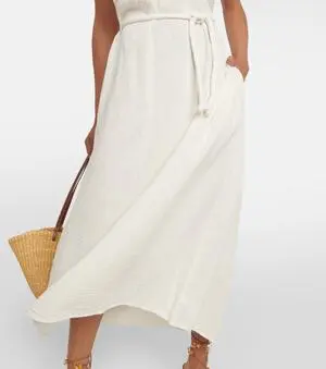 Velvet By Graham & Spencer Justine Cotton Gauze Midi Dress
