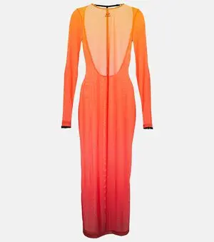 COURREGES Courrèges Gradient Semi-sheer Midi Dress - Multicoloured