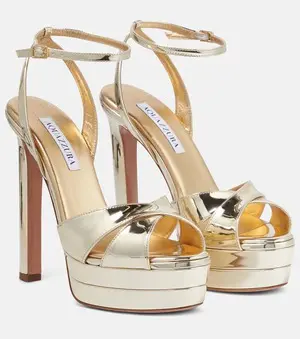 AQUAZZURA Aquazzura Divine 130 Metallic Platform Sandals