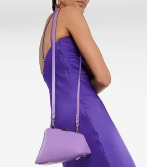 Attico Embellished Leather Clutch - Purple