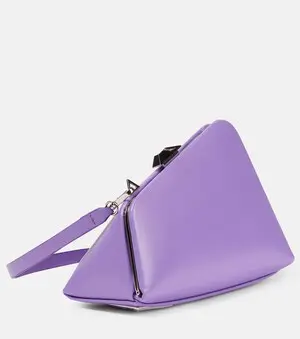 Attico Embellished Leather Clutch - Purple