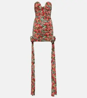 Magda Butrym Floral Ruched Mini Dress - Multicoloured