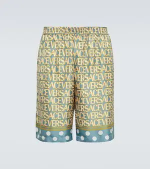 Versace Allover Silk Shorts - Multicoloured