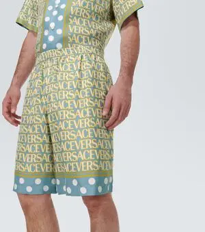 Versace Allover Silk Shorts - Multicoloured