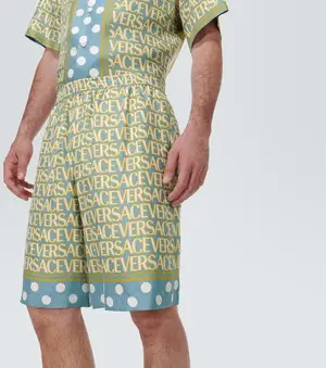 Versace Allover Silk Shorts - Multicoloured