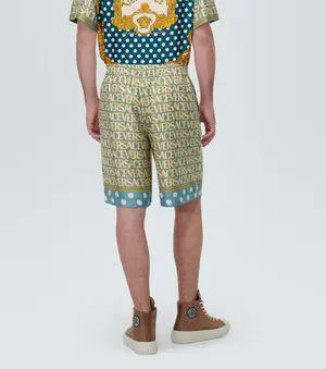 Versace Allover Silk Shorts - Multicoloured