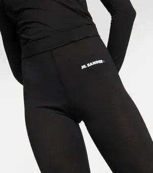 JIL SANDER Logo Leggings - Black