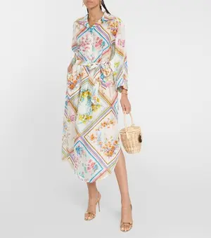 Zimmermann Halcyon Floral Silk Midi Dress