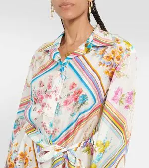 Zimmermann Halcyon Floral Silk Midi Dress