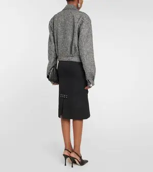 Alessandra Rich Herringbone Wool-blend Jacket