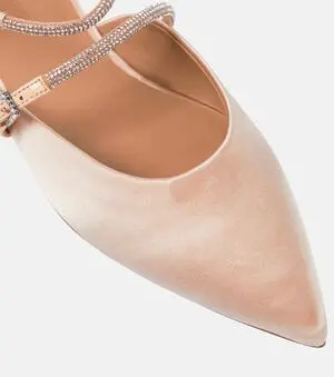 Max Mara Flos Embellished Satin Ballet Flats