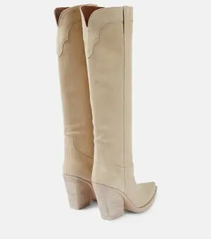 Paris Texas El Dorado Suede Knee-high Boots - Beige