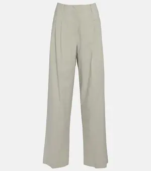 THE ROW Gaugin High-rise Wide-leg Cotton Pants