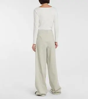 THE ROW Gaugin High-rise Wide-leg Cotton Pants