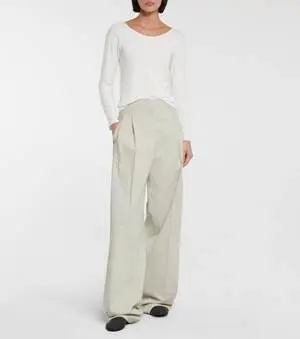THE ROW Gaugin High-rise Wide-leg Cotton Pants