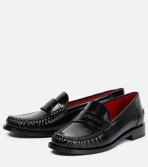 FERRAGAMO Irina Leather Loafers - Black