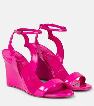Women's Patent Leather Wedge Sandals