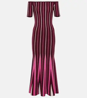 Gabriela Hearst Pleated Wool Maxi Dress - Red