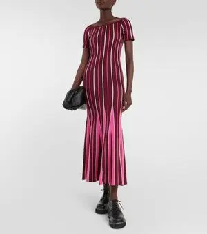 Gabriela Hearst Pleated Wool Maxi Dress - Red