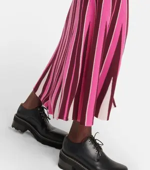 Gabriela Hearst Pleated Wool Maxi Dress - Red
