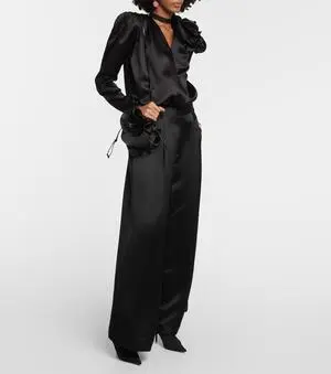 Magda Butrym Ruched Satin Shoulder Bag