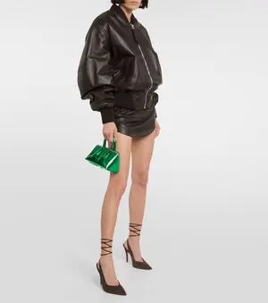 Attico Anja Leather Bomber Jacket