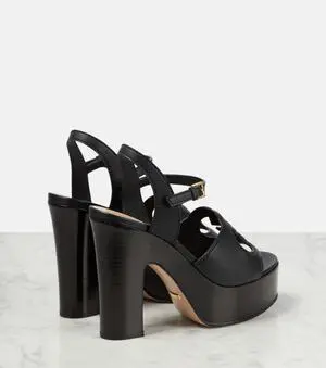 Gucci Interlocking G Leather Platform Sandals