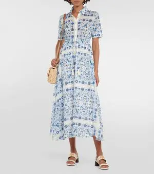Tory Burch Printed Cotton Midi Dress