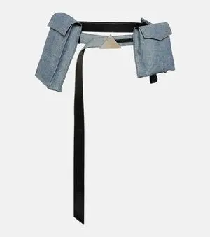 ATTICO The Attico Denim And Leather Belt With Pockets