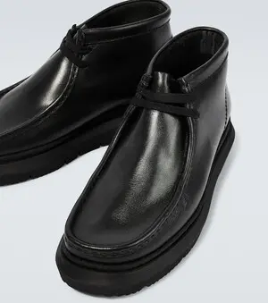 Sacai X Clarks Hybrid Wallabee Leather Boots - Black | Editorialist