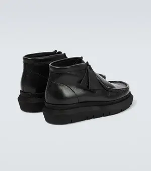 Sacai X Clarks Hybrid Wallabee Leather Boots - Black | Editorialist