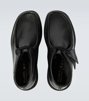 Sacai X Clarks Hybrid Wallabee Leather Boots - Black | Editorialist