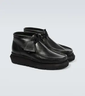 Sacai X Clarks Hybrid Wallabee Leather Boots - Black | Editorialist
