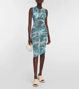 LOUISA BALLOU Heatwave Printed Mini Dress - White
