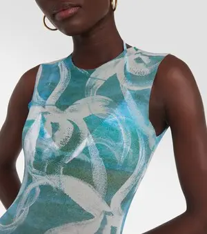 LOUISA BALLOU Heatwave Printed Mini Dress - White