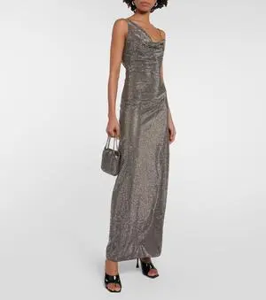 Stella McCartney Asymmetric Embellished Maxi Dress