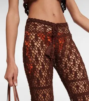 Anna Kosturova Mid-rise Crochet Pants