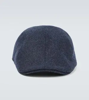 Brunello Cucinelli Logo Wool Cap - Blue