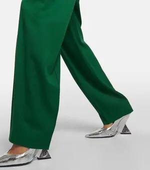 Attico Wide-leg Wool-blend Pants