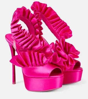 CHRISTIAN LOUBOUTIN Froufrou Alta 150 Satin Platform Sandals - Pink