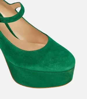 GIANVITO ROSSI Mary Jane Suede Leather Pumps