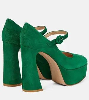 GIANVITO ROSSI Mary Jane Suede Leather Pumps